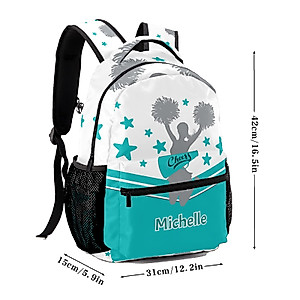 WOWPersonalTailor Cheers Light Blue Cheerleaders Backpack Waterproof Travel Bag for Hiking Camping