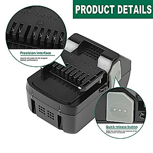 [2Pack] Upgraded 6.0 Ah High-Output 18V Battery for Hitachi 18-Volt Tools 339782 BSL1830C BSL1815X BSL1815S BSL1830 330139 330557 Also for Metabo HPT 18V Battery
