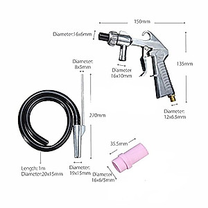Jewboer Sand Blaster Gun,Sand Blasting Guns Sandblaster Kit for Sandblasting Cabinet Abrasive Media Blaster with Ceramic Nozzles Tip