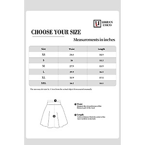 Urban CoCo Women's Basic Versatile Stretchy Flared Casual Mini Skater Skirt (Small, 9)
