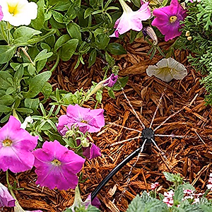 Adjustable Irrigation Drippers,Adjustable 360 Degree Water Flow Drip Irrigation System Drip Emitters for 4/7mm Tube PE Pipe for Flower beds, Vegetable Gardens, Herbs Gardens 50PCS