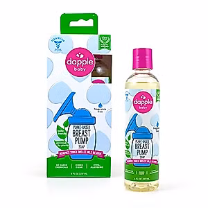 Dapple Breast Pump Soap Baby, 8 Fl Oz Bottle, Fragrance Free, Plant Based & Hypoallergenic Liquid Soap - Easy Rinse Formula Removes Milk Residue & Leaves No Taste