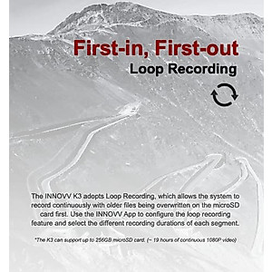 INNOVV K3 Dual Channel Motorcyle Motocam with WiFi, GPS, Parking Mode and IP67 Water-Resistant (microSD Card not Included)