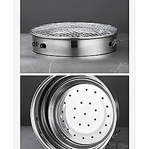 Outdoor Barbecue Stainless Steel Barbecue Grill Foldable Portable Stainless Steel Even Heat Sunken Charcoal Trough Charcoal Grill Backyard Patio Garden Picnic