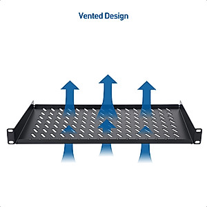 Cable Matters 1U Server Rack Shelf for 19" Rack & Cabinet, 10" Depth with 55lbs Weight Capacity (Rack Mount Shelf) in Black