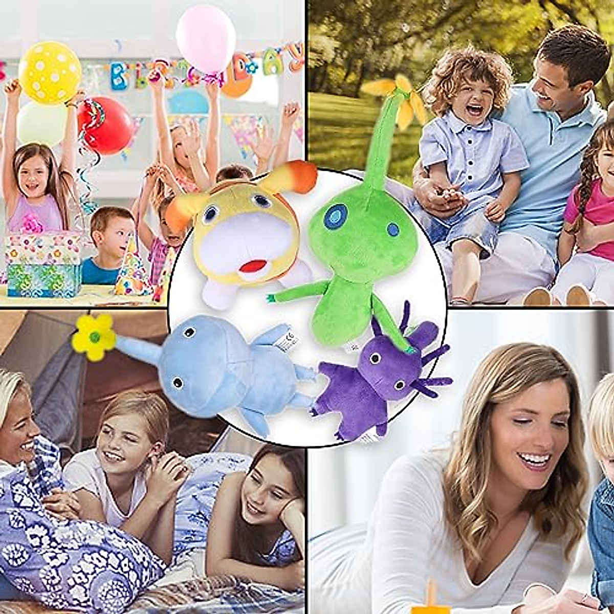 Pikmin Plush,10 inch Pikmin Plushie Toys Stuffed Animal Plushie Doll Toys Soft Stuffed Figure Doll Collectible Gifts for Kids Fans Aldults Birthday (4pcs)