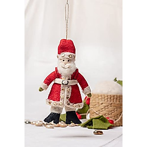 De Kulture Handmade Premium Wool Felt Christmas Santa Claus Ornament Eco Friendly Needle Felted Stuffed Ideal for Home Office Decoration Holiday Decor, 1.5x1.5x4.7 (LWH) Inches