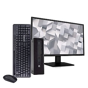 HP EliteDesk 800G2 Desktop Computer PC, Intel Quad-Core i5, 512GB SSD Storage, 16GB DDR4 RAM, Windows 10 Pro, DVD, WiFi, New 24in Monitor, Wireless Keyboard and Mouse (Renewed)