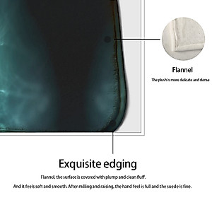 YouTary Cool Cyan Walking Wolf Pattern Kitchen Rug Set 2 PCS Floor Mats Washable Non-Slip Soft Flannel Runner Rug Doormat Carpet for Floor Home Bathroom, 17" x 47"+17" x 24"-M