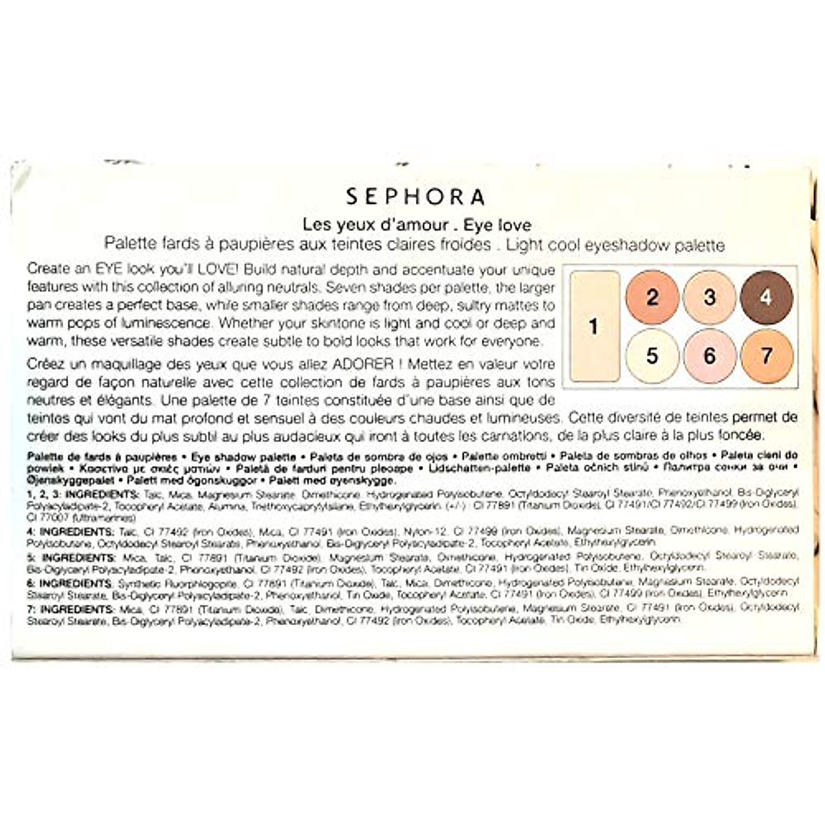 Sephora Collection Eye Love Eyeshadow Palette in LIGHT COOL,Powder