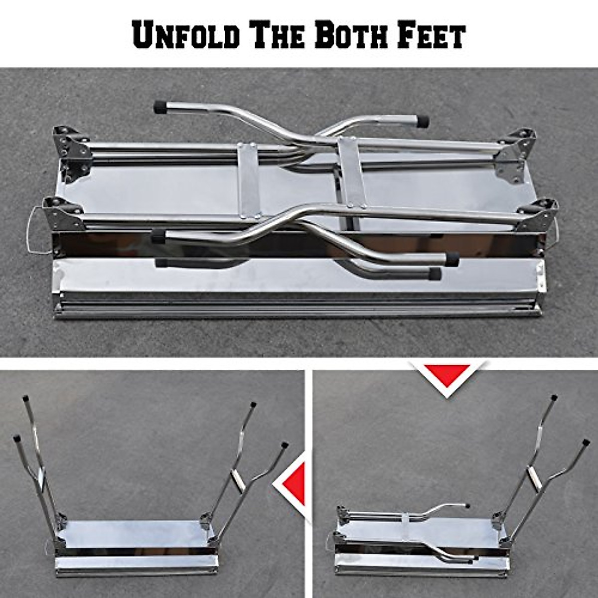 BenefitUSA Foldable Large Stainless Steel Barbecue Charcoal BBQ Grill Kabob Shashlik Cooking Stove