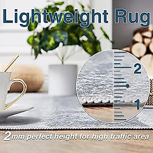 jinchan Area Rug 2x6 Runner Rug Modern Abstract Rug Indoor Contemporary Distressed Carpet Foldable Thin Rug Hallway Mat Kitchen Light Grey Print Floor Cover Non Slip Bedroom Living Room Dining Room
