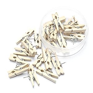 NUTJAM 20Pack Mini Clothespins, Mini Clothes Pins, Wooden Small Clothes Clips for Photos, Clothesline, Bag, Crafts, Art Wall, Pictures