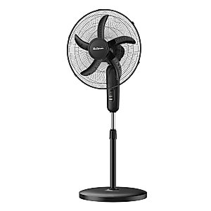 HOLMES 18" Stand Fan, 75° Oscillation, 3 Speeds, 5 Blades, Adjustable Height, 25° Head Tilt, Ideal for Home, Bedroom or Office, Black
