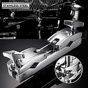 Facmogu Silver Multi-clamp, Adjustable Quick Release Multi-clamp Construct with Premium Stainless Steel Material, Cymbal Stand Mount Holder for Drum Cymbal Stands & Holders