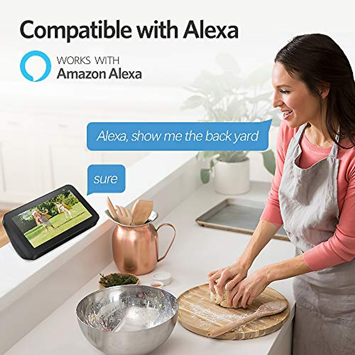 TENVIS Security Camera Outdoor - 1080P Home Security Surveillance IP Camera, Pan/Tilt 2.4G WiFi Camera, IP65 Waterproof, Night Vision, 2-Way Audio, Motion Detection, Cloud Camera, Works with Alexa