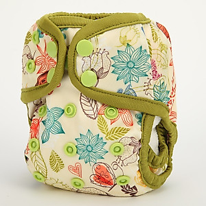 3 Newborn Baby Diaper Nappy Covers 8lbs-10lbs for Girls (Floral Bloom Rabbit Pack)