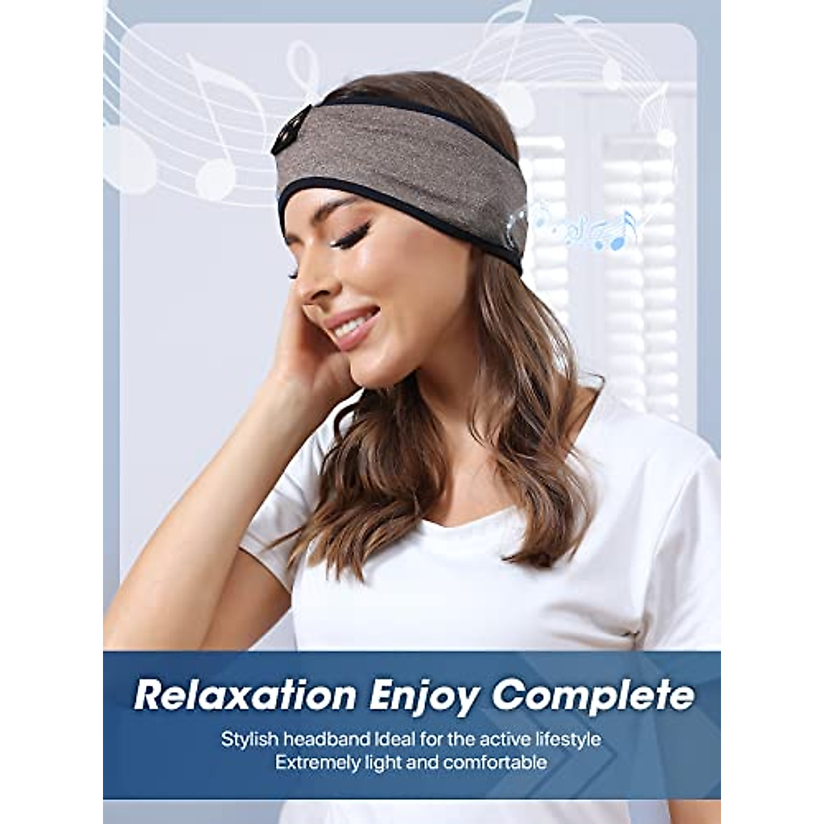 Fulext Sleep-Headphones-Bluetooth-Sleeping-Headband - Sleeping Headphones for Side Sleeper, Elastic Music Band Cozy ASMR Wireless Eye Mask Valentines Day Gifts for Her Him Wife Husband Women Men