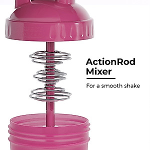 GOMOYO [4-Pack] 20 oz Protein Shaker Bottles | Women's Shaker Cups for Protein Shakes | Small Blender Shaker Bottle Set | Dishwasher Safe with 4x Action-Rod Wire Mixers | Pinks and Purples