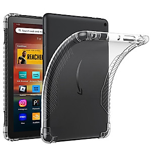 MoKo Case for All-New Amazon Kindle Fire HD 8 & 8 Plus Tablet (12th Generation-2024/2022 Release) 8", Ultra Clear Soft Flexible Transparent TPU Skin Bumper Back Cover Shell, Clear