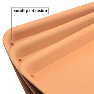 BangQiao 18 Inch Plastic Rectangular Planter Pot Saucer Tray for Indoor and Outdoor Plants, Pack of 3, Terracotta