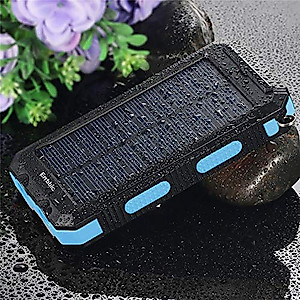 Solar Power Bank Portable Charger 20000mah Waterproof Battery Backup Charger Solar Panel Charger with Dual LED Flashlights and Compass for All CellPhones, Tablets, and Electronic Devices