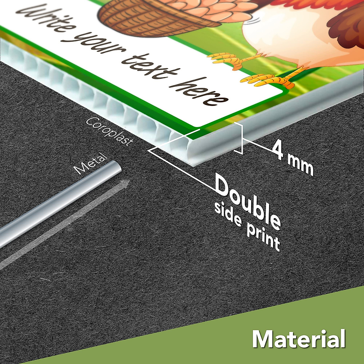 Fresh Eggs for Sale Sign - 18 x 24 Double Sided Coroplast Large Eggs for Sale Sign - Farm Fresh/We Sell Eggs Sign Outdoor Yard