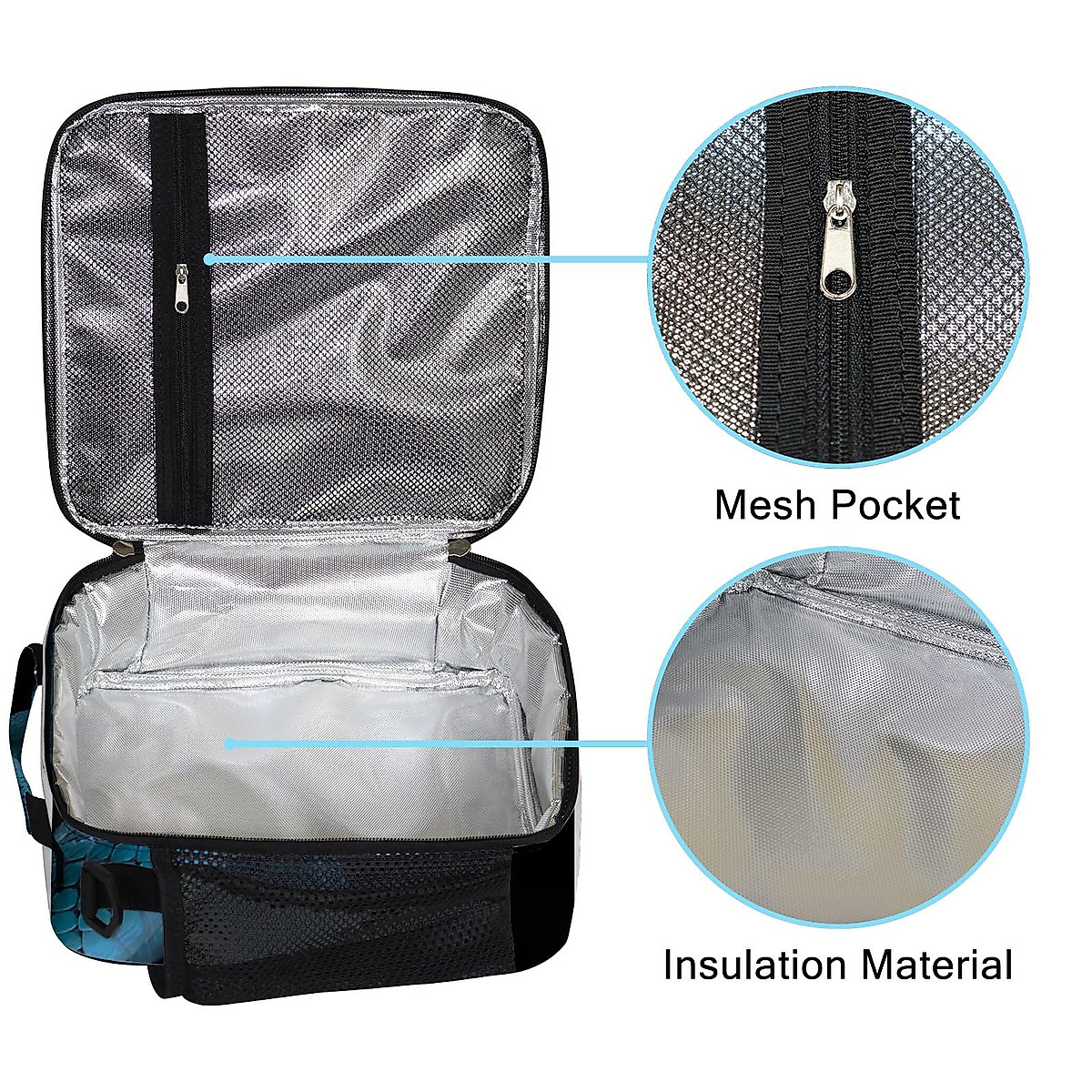 My Daily Snake Insulated Lunch Bag, Portable Lunch Box for Men Women Reusable Cooler Tote with Shoulder Strap for Office