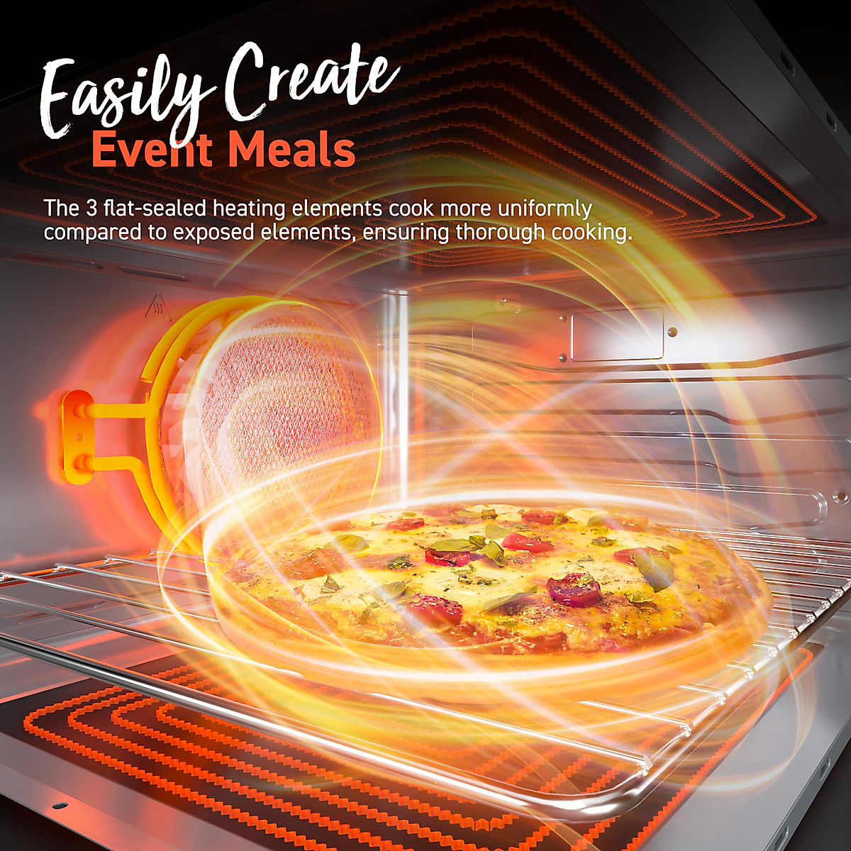 COSORI 13-in-1 Ceramic Air Fryer Toaster Oven Combo, Flat-Sealed Heating Elements for Easy Cleanup, Innovative Burner Function, 7 Accessories & Recipes, 26QT, Silver, Stainless Steel