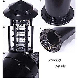 Black E27 Acrylic Lampshade Lawn Garden Outdoor Floor Lamp IP42 Waterproof Aluminum Metal Courtyard Community Column Street Light Path Courtyard Villa Park Landscape Pillar Post Lamp
