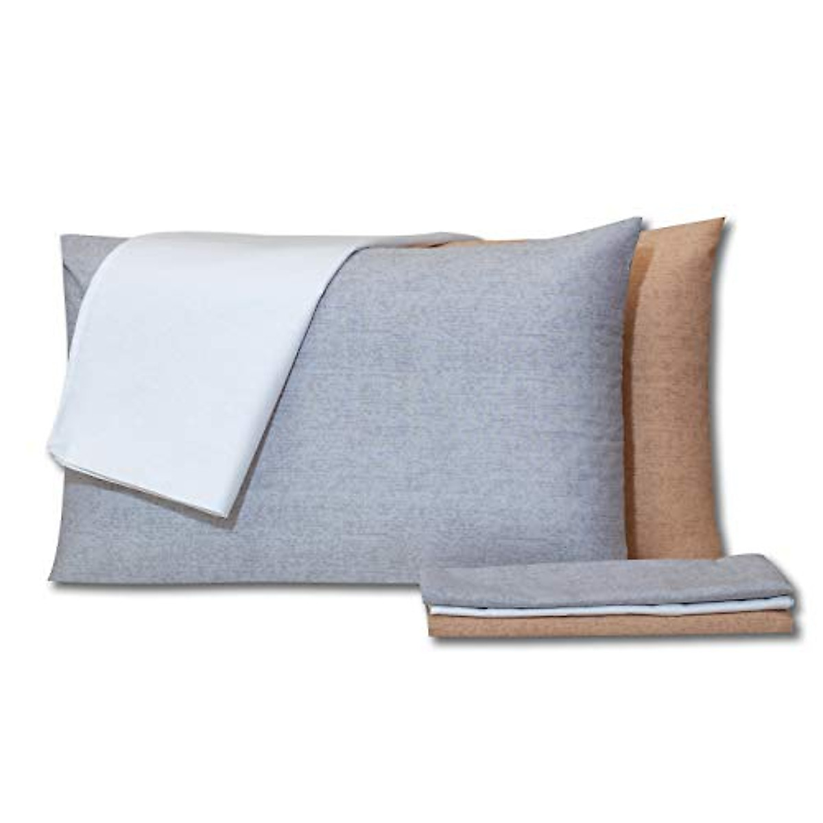 ProComf Travel and Camping Mate/Baby/Kid's/Teen's/Adult's Pillow Case- Pack of 3 (Cream, Ivory, Blue)