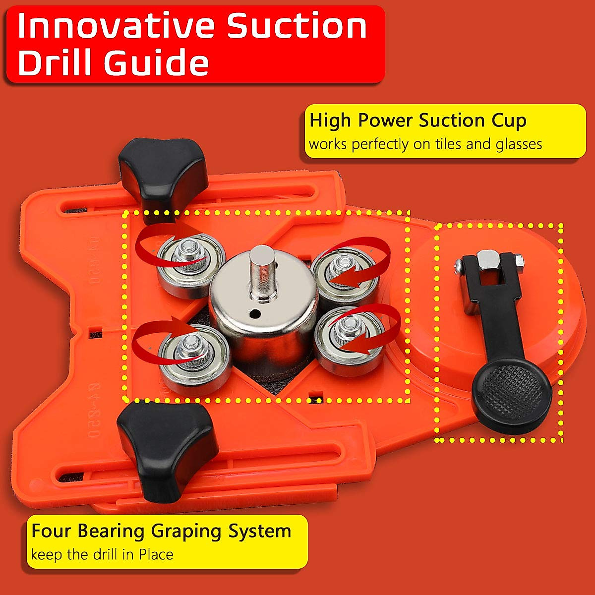 Rokrou Diamond Hole Saw Set 15 PCS Tile Hole Saw Kit with Drill Guide from 6mm-50mm /1/4‘’- 2” for Ceramic,Glass,Porcelain,Marble