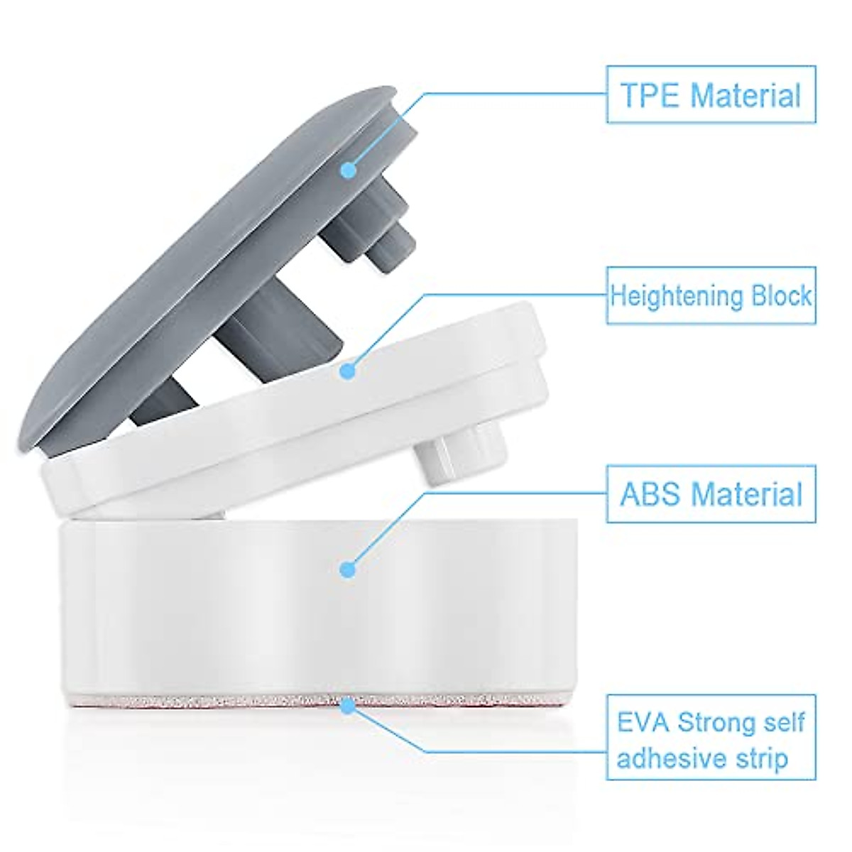 Bidet Toilet Seat Bumpers,Toilet Lid Bumper with 2 Height Choose,Strong Self Adhesive Universal Bidet Bumpers,Avoid Touching Toilet Seat Bumper 5 for Toilet Lid, 2 for Toilet Tanks (Peanut, Grey)