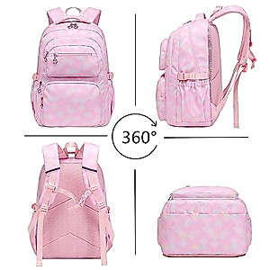 QHRIDS School Backpacks for Girls,Cute Book Bag with 15.6 Laptop Backpack for Teen Girl Kid Students Elementary Middle School
