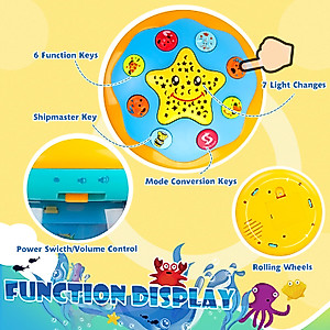 M SANMERSEN Baby Toys for 6-12 Months, Musical Rotating Light-Up Star Projector for Tummy Time and Infant Development, Learning Toddler Toy for 1-2 Year Old- Great Birthday Gift for 3-6-9-12-18 Month