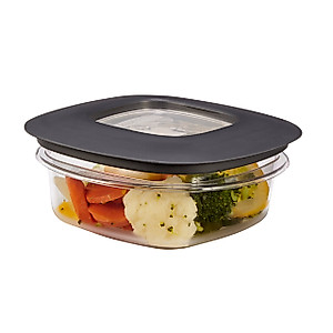 Rubbermaid Premier Easy Find Lids Food Storage Containers, 1.25 Cup, Gray