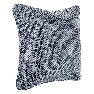 LR Home Frost Blue Woven Throw Pillow, 20" x 20"