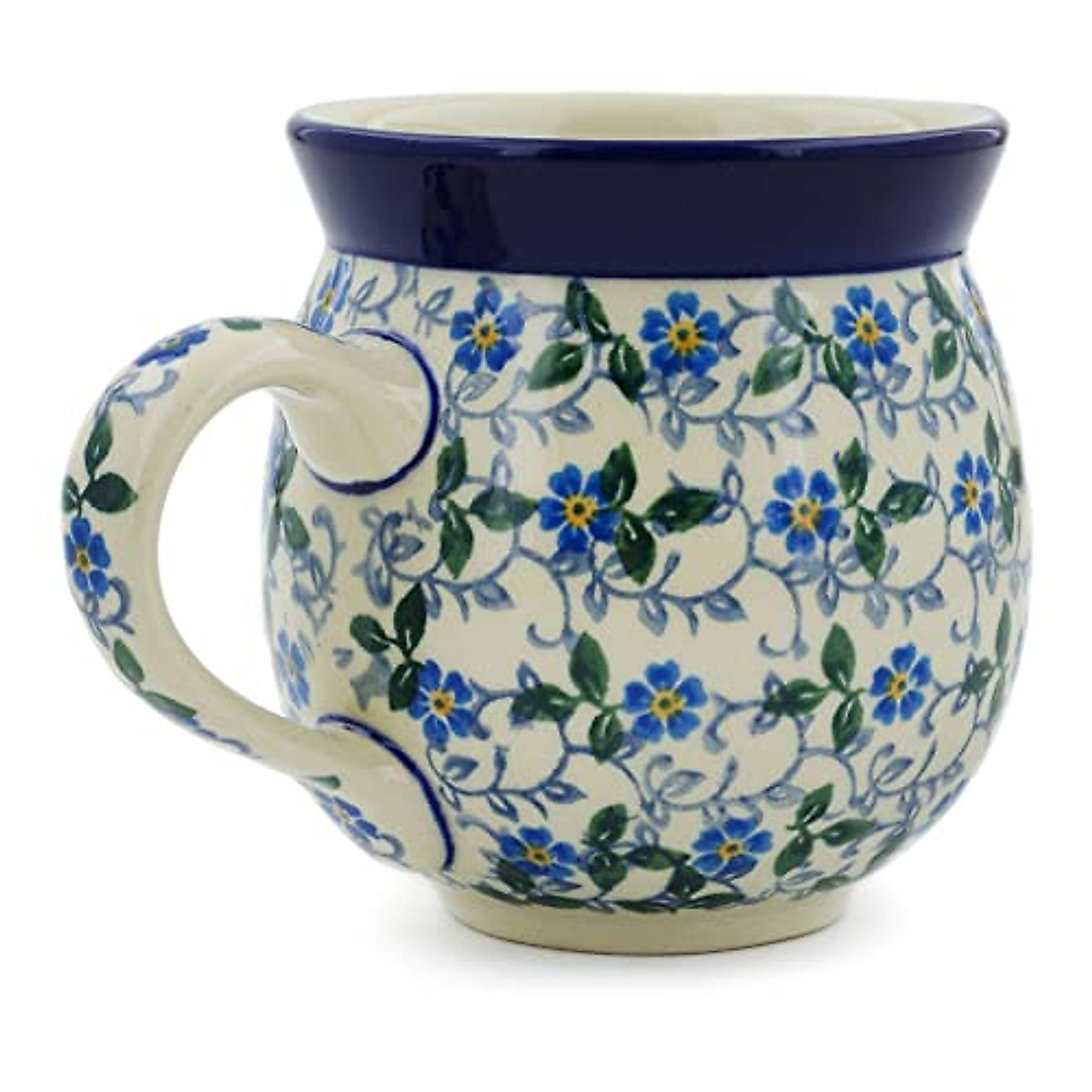 Polish Pottery 11 oz Bubble Mug made by Ceramika Artystyczna (Summer Wind Theme) + Certificate of Authenticity