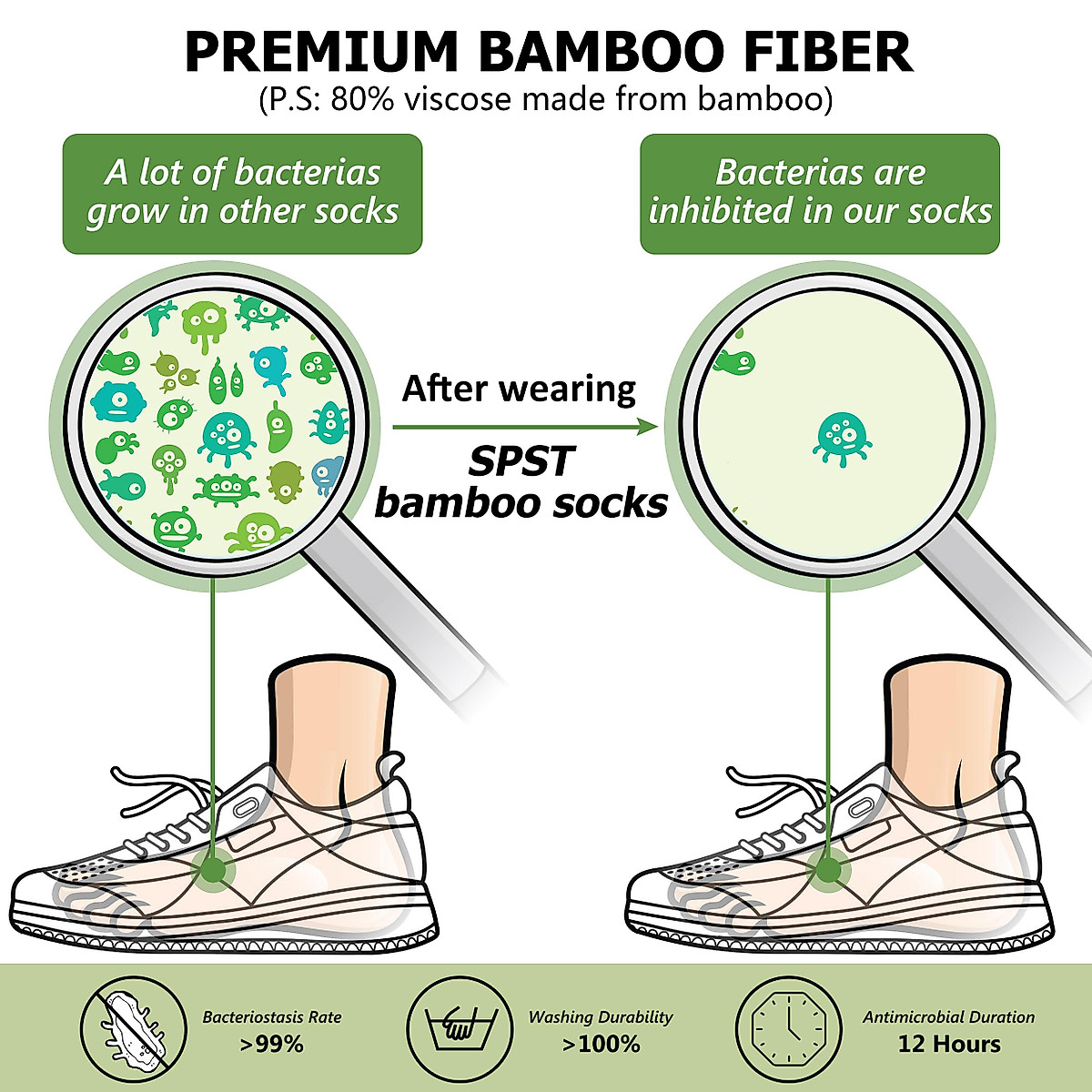 SPST Running Socks, Womens Warm Soft Essential Breathable Ventilation Odor Resistant Lightweight Cushioned Comfort Low Cut Moisture Wicking Hiking Socks, 6 Pair White M