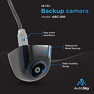 AutoSky Back up Camera Metal OEM Style housing Rear View Camera IP69 Waterproof Night Vision HD and Ultra Wide Angle Backup Camera for Car Backup Camera for Truck Car SUV RV or Van