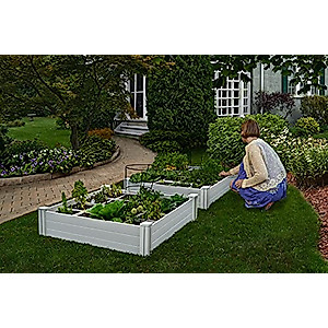 Vita VT17104 48in x 7.5in GRO Grid Garden Bed, 7.38" H, White