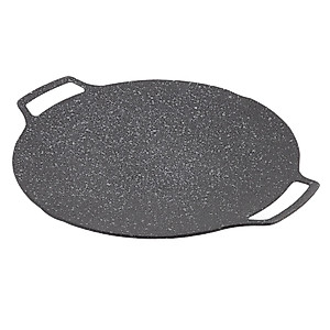 Korean Griddle Pan, Korean BBQ Plate Barbecue Grill Non Stick Circular Frying Pan for Home Outdoor Stove, Non-stick Coating frying Pan(Gas Model 30cm)