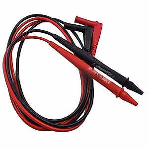 Retractable PVC Tip Test Lead Set, Right Angle,adjustable length Red+black