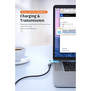 Magnetic USB C to C Charging Cable Adapter Right Angle USB-C Type C Cable Convert 100w PD Charge 480Mbp/s Data Transfer Compatible with MacBook Pro/Air Smartphone Tablet USB-C Devices-2 Pack