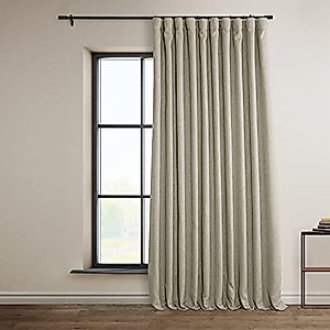 HPD Half Price Drapes Extra Wide Linen Room Darkening Curtain (1 Panel) 100 X 96, BOCH-LN1857-96-DW, Oatmeal