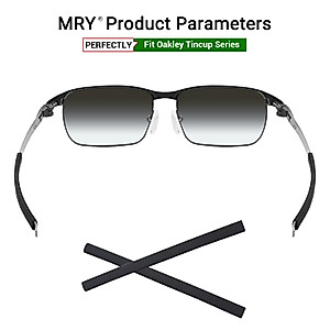 Mryok Replacement Earsocks for Oakley Tincup/Tincup 0.5/Pitchman/Wheel House OX8050 OX8096 OX8105 OO9439 Eyeglasses Glass - Black