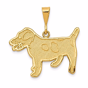 Diamond2Deal 14k Yellow Gold Jack Russell Terrier Dog Pendant Gift for Women (L- 28 mm W- 25 mm)