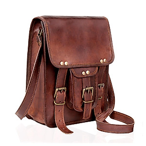 Vintage Tablet Genuine Vintage Leather ipad/tab/Kindle Satchel Crossbody Shoulder Bag 11 Inch