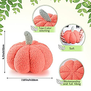 Namalu 3 Pcs Thanksgiving Pumpkin Throw Pillow Cushion 3D Pumpkin Throw Pillows Pumpkin Sofa Throw Pillow Cushion Home Decor for Car Bedroom Sofa Couch Living Room (White, Yellow, Orange,7.87 Inch)