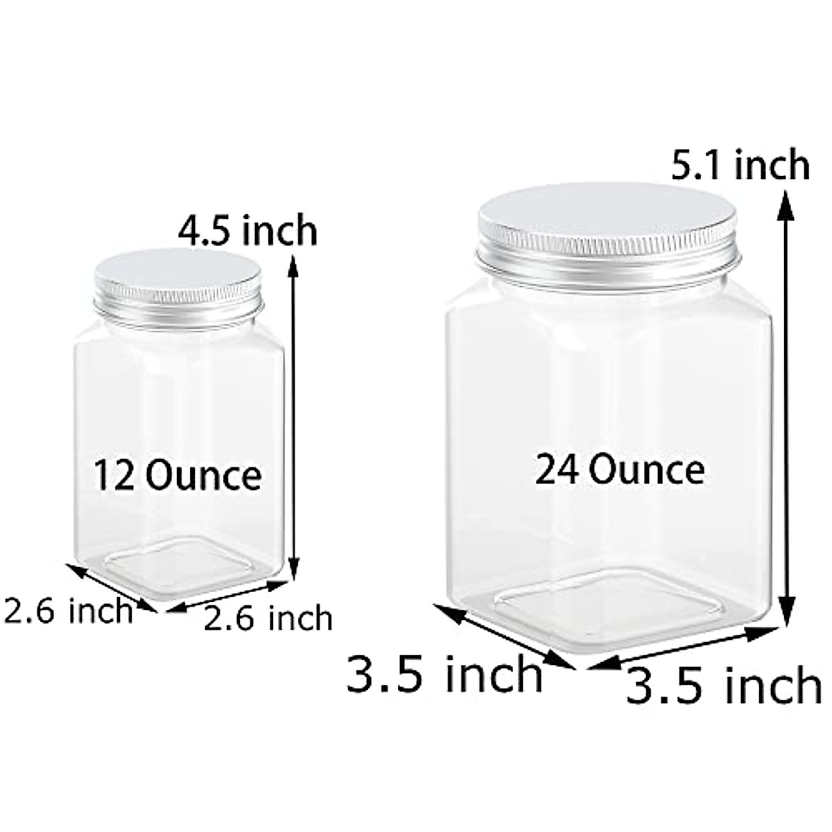Axe Sickle 12 Ounce Clear Plastic Jars Storage Containers With Lids For Kitchen & Household Storage Airtight Container 6 PCS